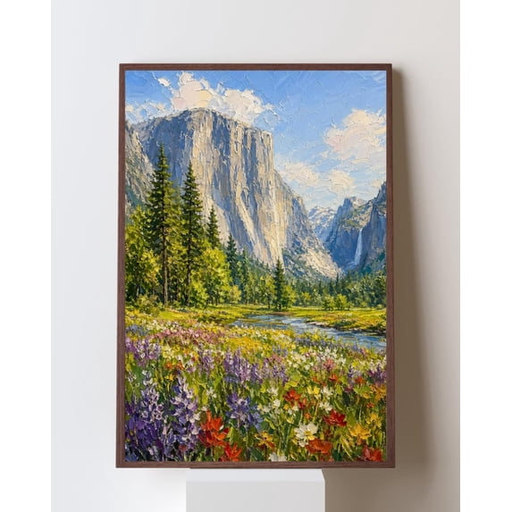 Yosemite Valley Wildflower El Capitan Spring Meadow Landscape Colorful ...