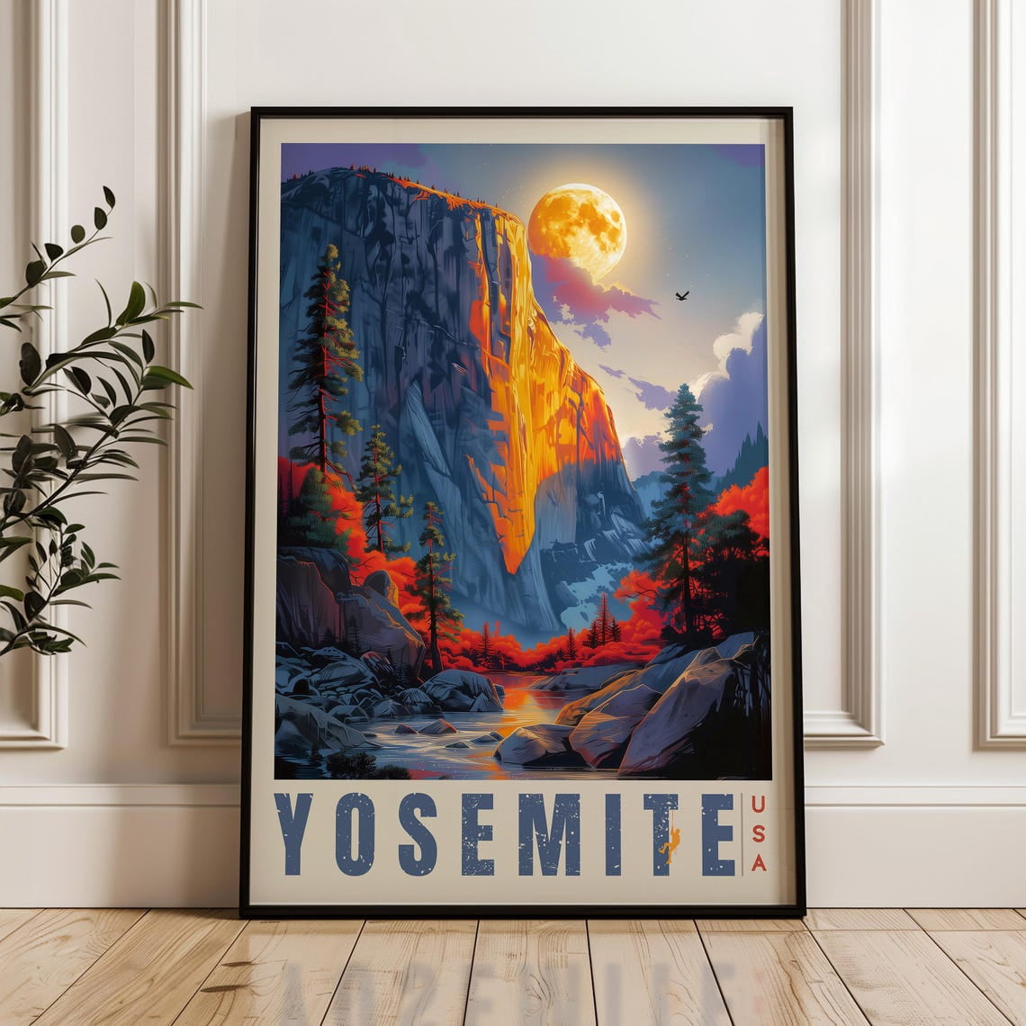 Yosemite Wall Art, El Capitan Moonlight Print, National Park Print, USA ...