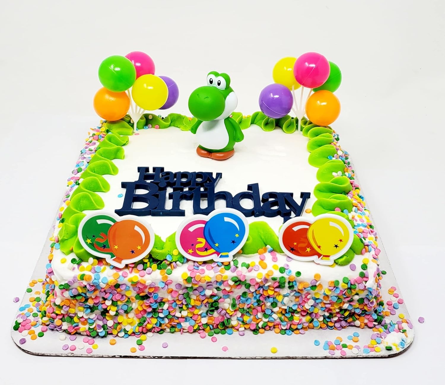 Yoshi 7 Piece Themed Birthday Cake Topper Set (Unique Design) - Walmart.com