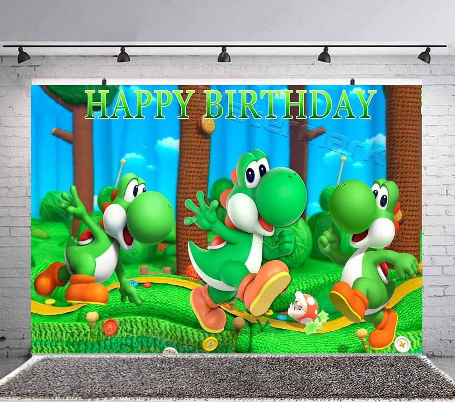Yoshi Backdrop Banner Party Supplies Poster Movie Theme Background for Photography Kids Birthday ...