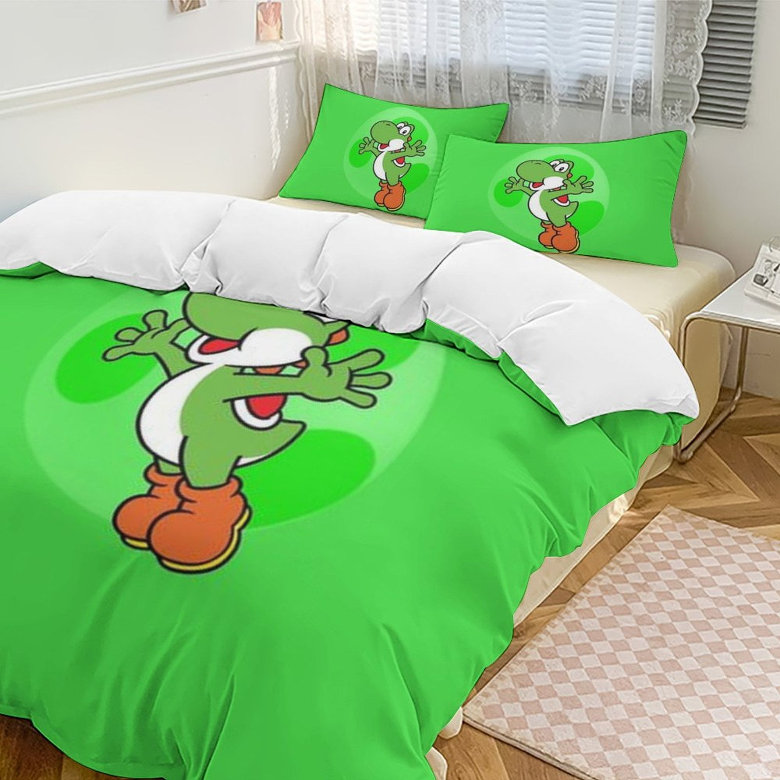 Yoshi Cartoon Shower Curtain Set for Bathroom 4 Piece Bathroom ...