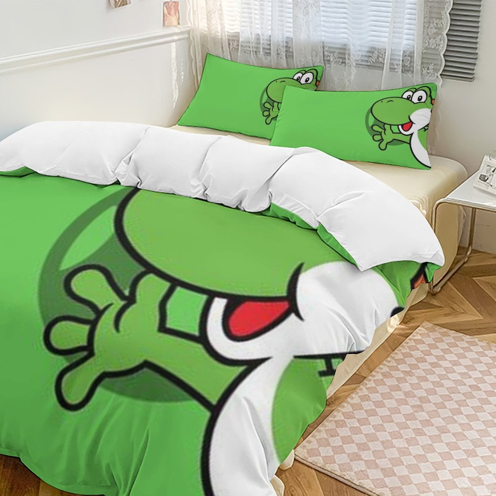 Yoshi Cartoon Shower Curtain Set for Bathroom 4 Piece Bathroom ...