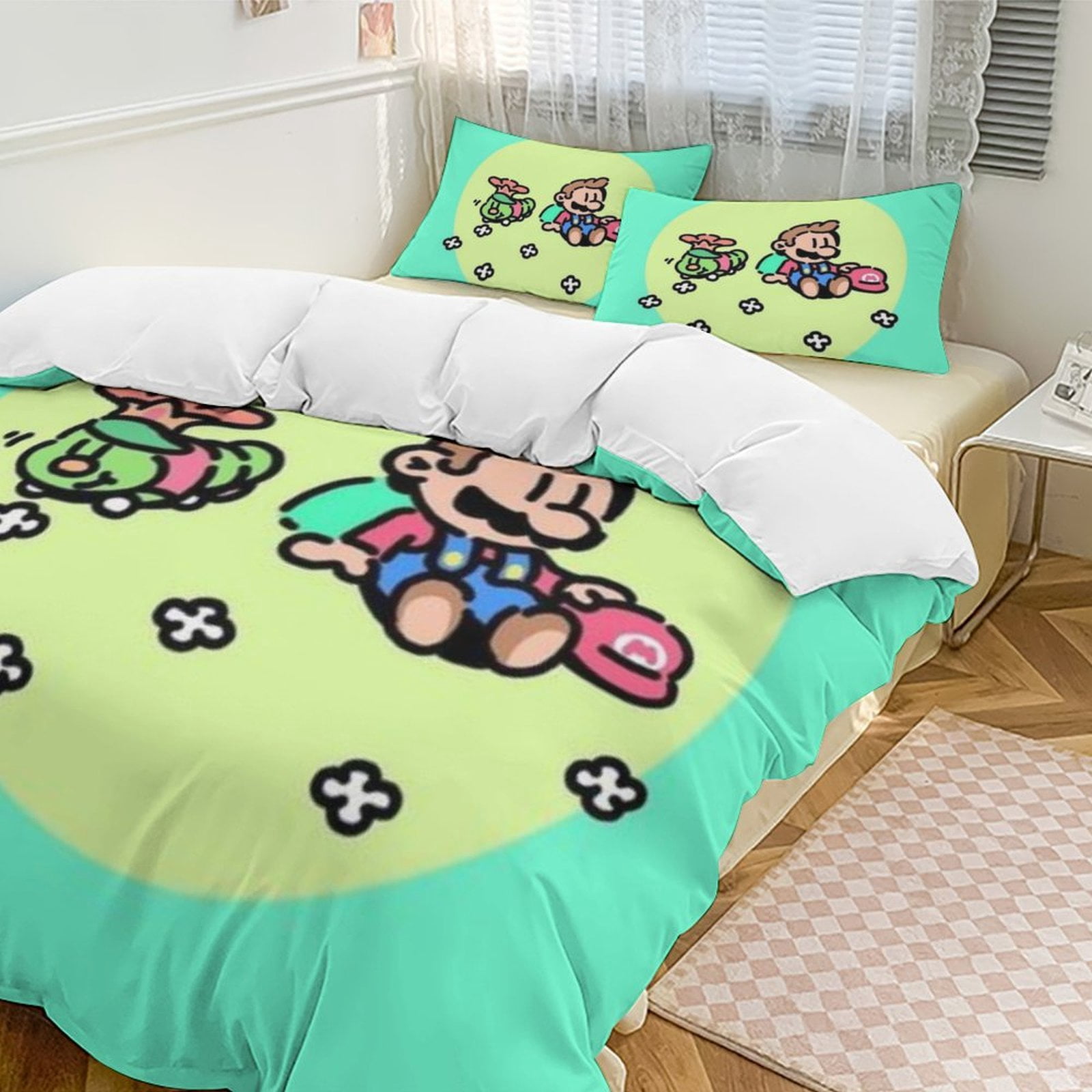 Yoshi Cartoon Shower Curtain Set for Bathroom 4 Piece Bathroom ...