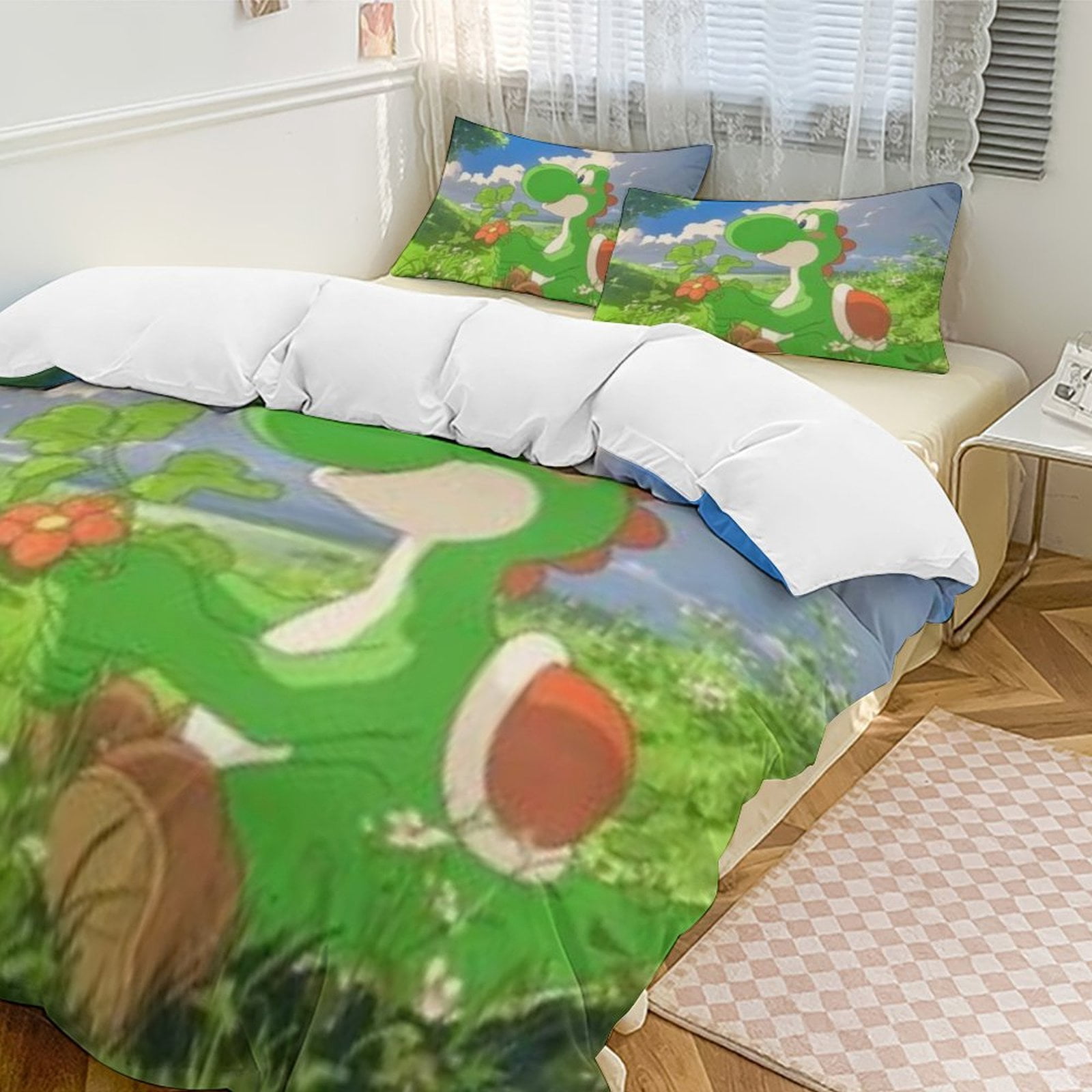 Yoshi Cartoon Shower Curtain Set for Bathroom 4 Piece Bathroom ...