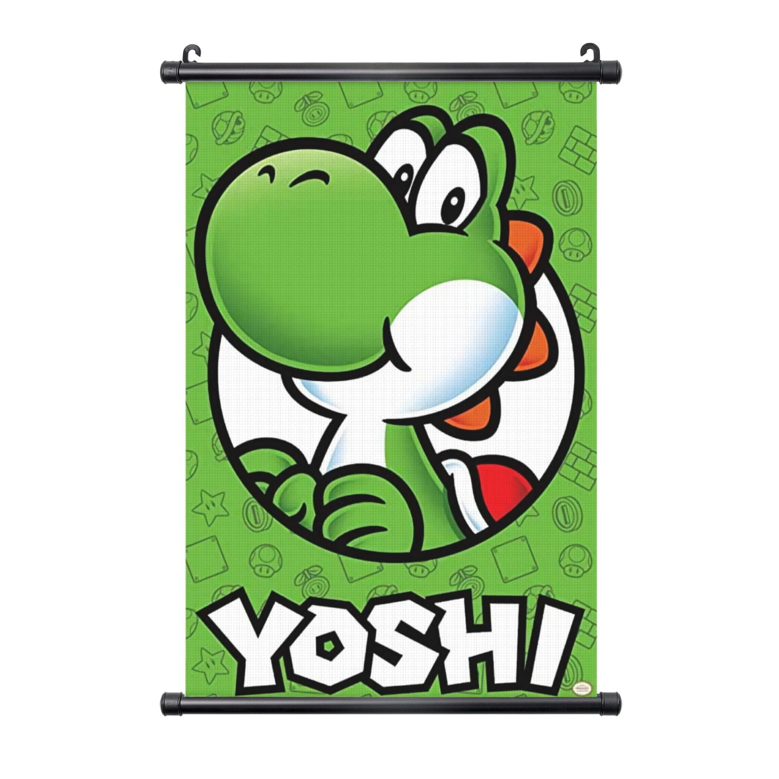 Yoshi Hanging Poster, Black Plastic Shaft Wall Hanging Posters Scroll ...