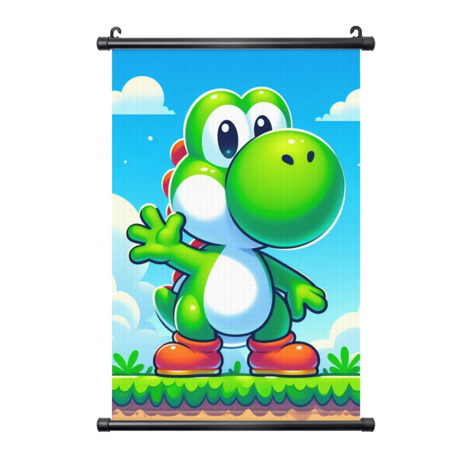 Yoshi Hanging Poster, Black Plastic Shaft Wall Hanging Posters Scroll ...