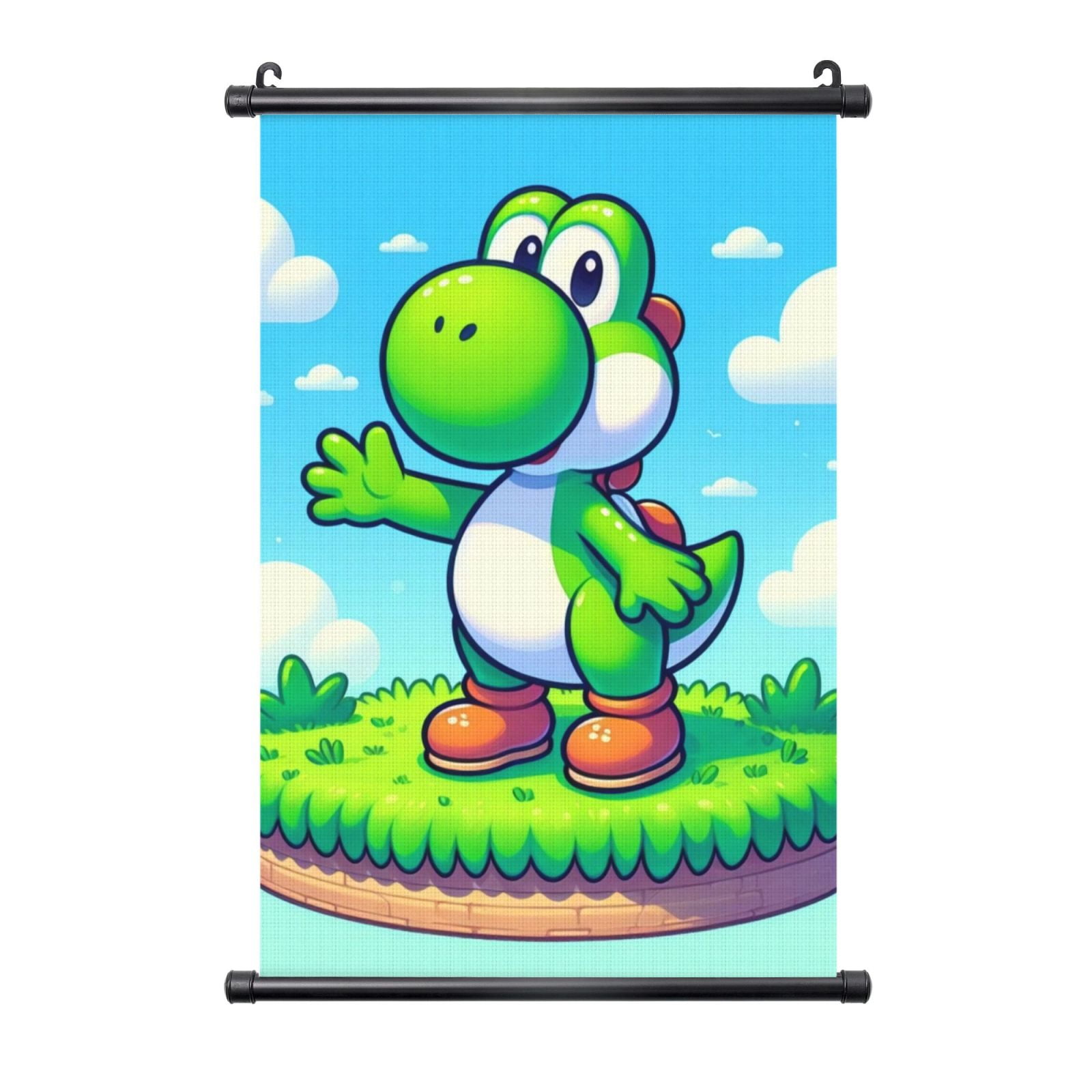 Yoshi Hanging Poster, Black Plastic Shaft Wall Hanging Posters Scroll ...