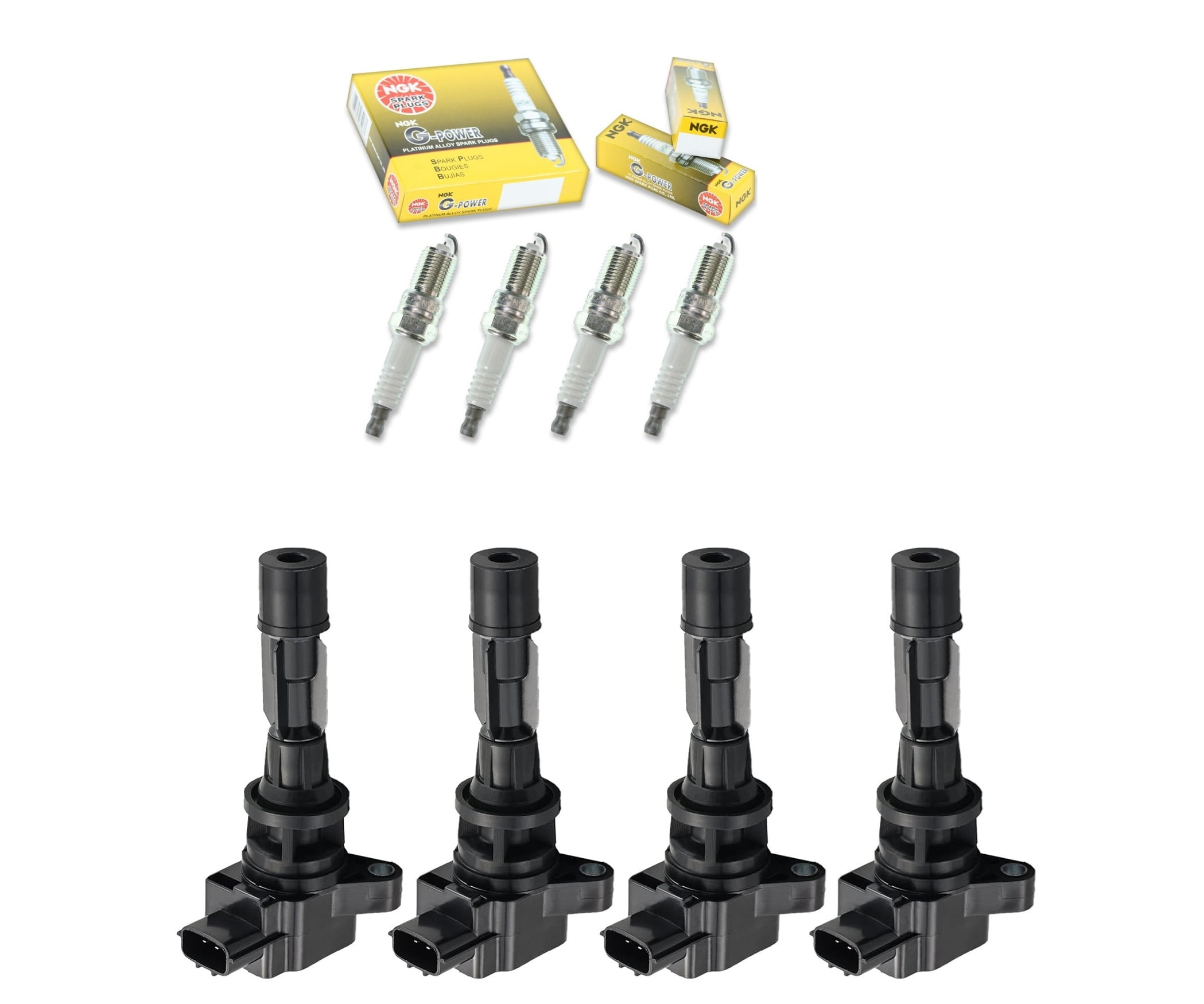 Yoshi Motors Pack of 4 Ignition Coil And Spark Plug Replacement For ...