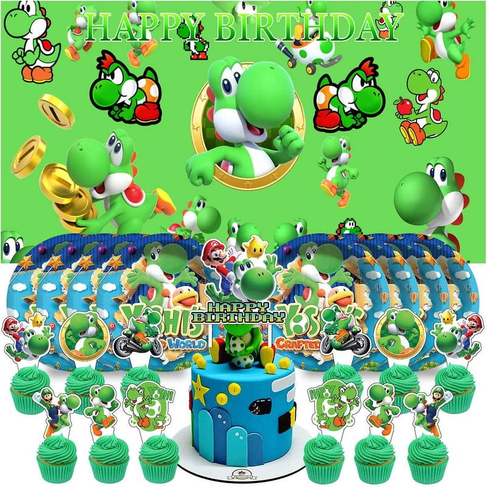 Yoshi Party Supplies Decor Decorations Plates Movie Background Cake ...