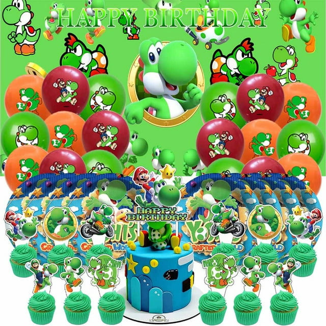 Yoshi Plates Balloons Party Supplies Plates Cake Toppers Decorations ...