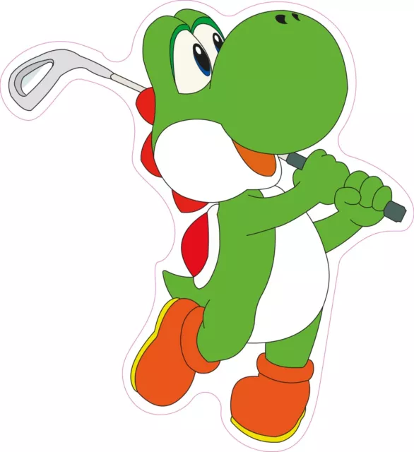 Yoshi Playing Golf Sticker Window Decal Phone Decal Water Bottle ...