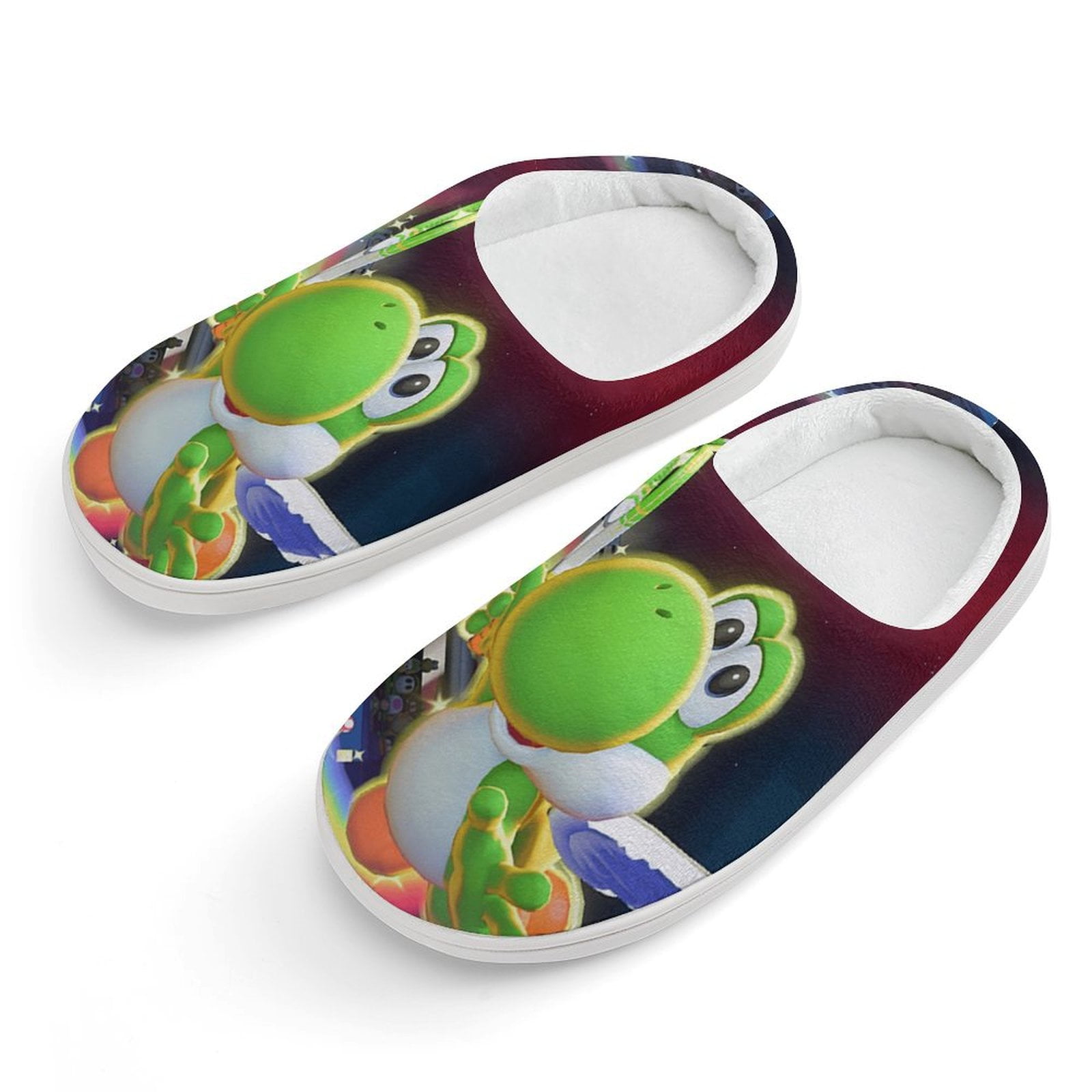 Yoshi Star Fluffy House Cotton Slippers Memory Foam Suede Slippers ...