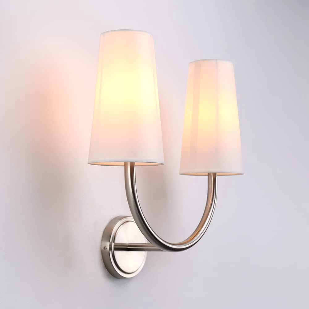 Yosoan Wall Sconce Bedside Light Fixture, 2-Lighy Dual Vintage Boho ...