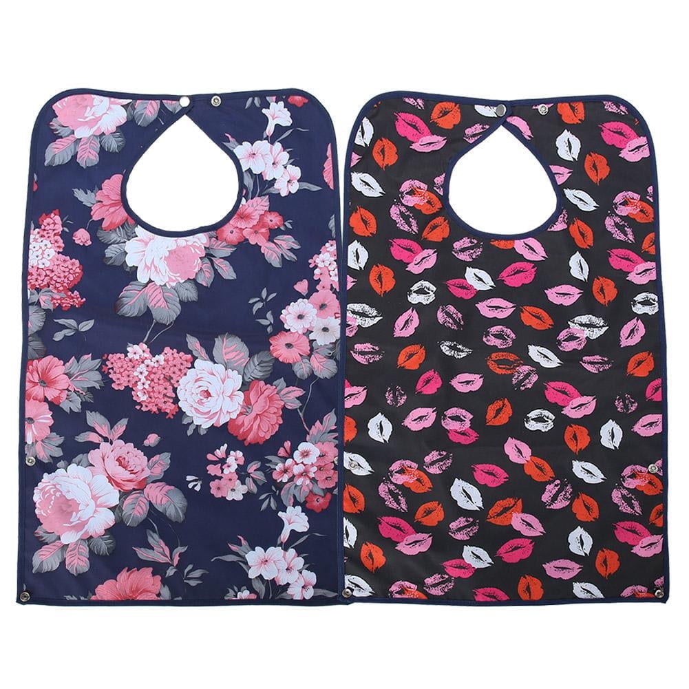 2 Pack PVC Vinyl Adult Bibs: Extra Long, Waterproof, Washable, with ...
