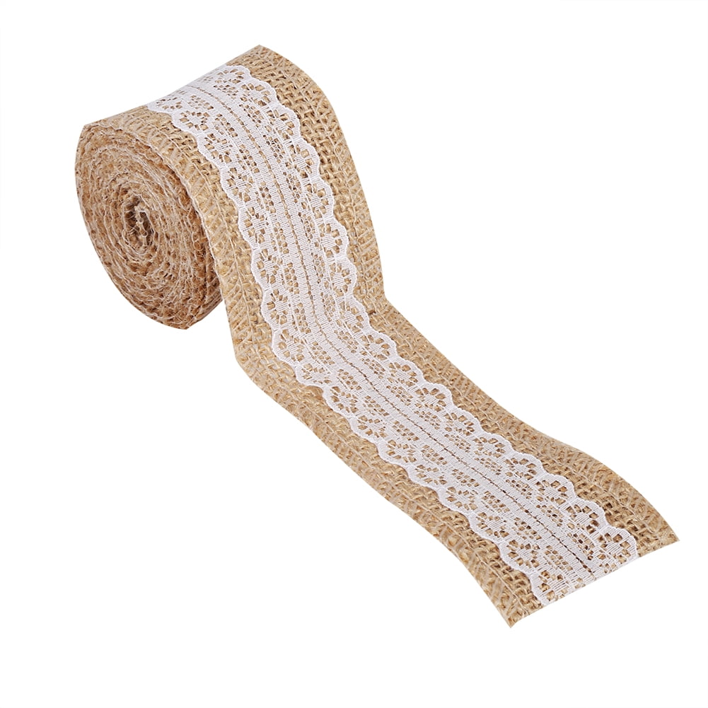 Yosoo 6 Types Natural Jute Burlap Ribbon With White Lace Rustic Style ...