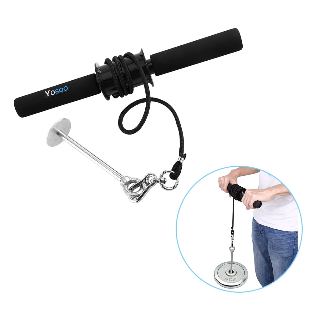 Yosoo Forearm Roller Exercise Hand Wrist Grip, Gym Bar Arm Strengthener ...