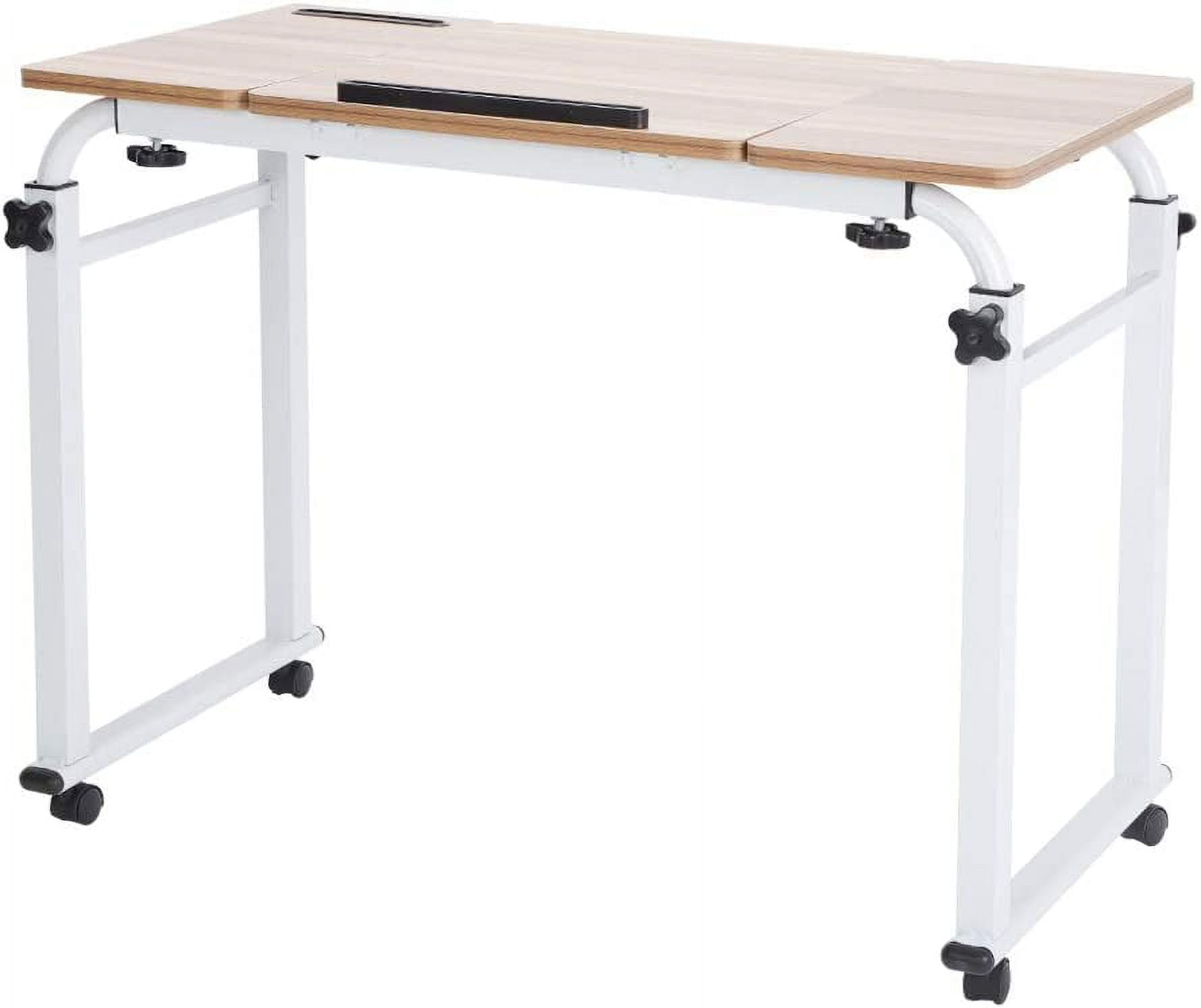 Yosoo Overbed Desk with Wheels, Height Laptop Cart Mobile Computer Desk ...