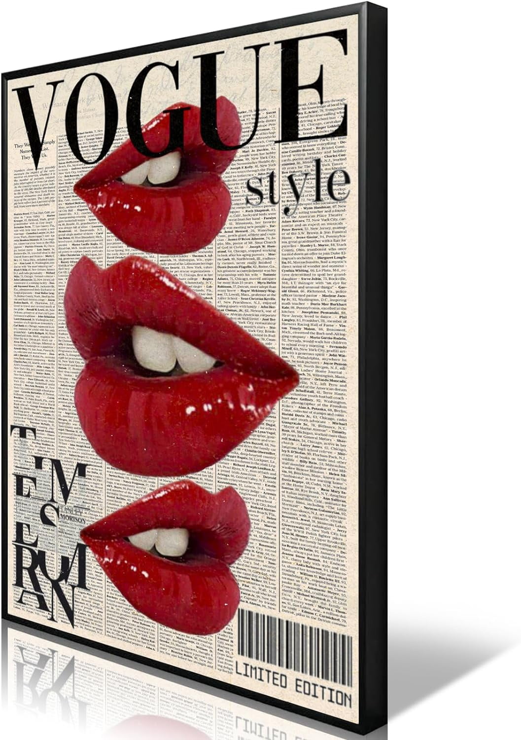 Yostyle Fashion Canvas Wall Art, Trendy Preppy Red Lips Room Aesthetic ...