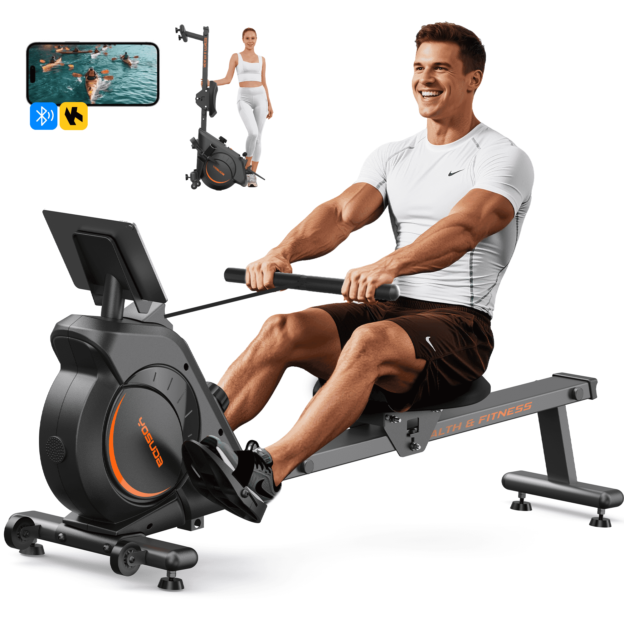 YOSUDA Magnetic Rowing Machine, 16 Resistance Levels, 350 lb Capacity ...