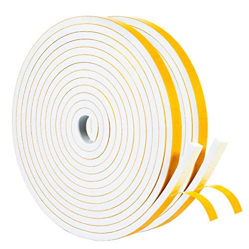 Yotache White Doors Windows Insulation Tape 2 Rolls 1/2 Inch Wide X 1/4 ...