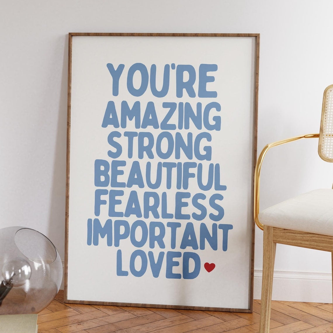 You Are Affirmation Print, Light Blue Wall Art, Positive Affirmations ...