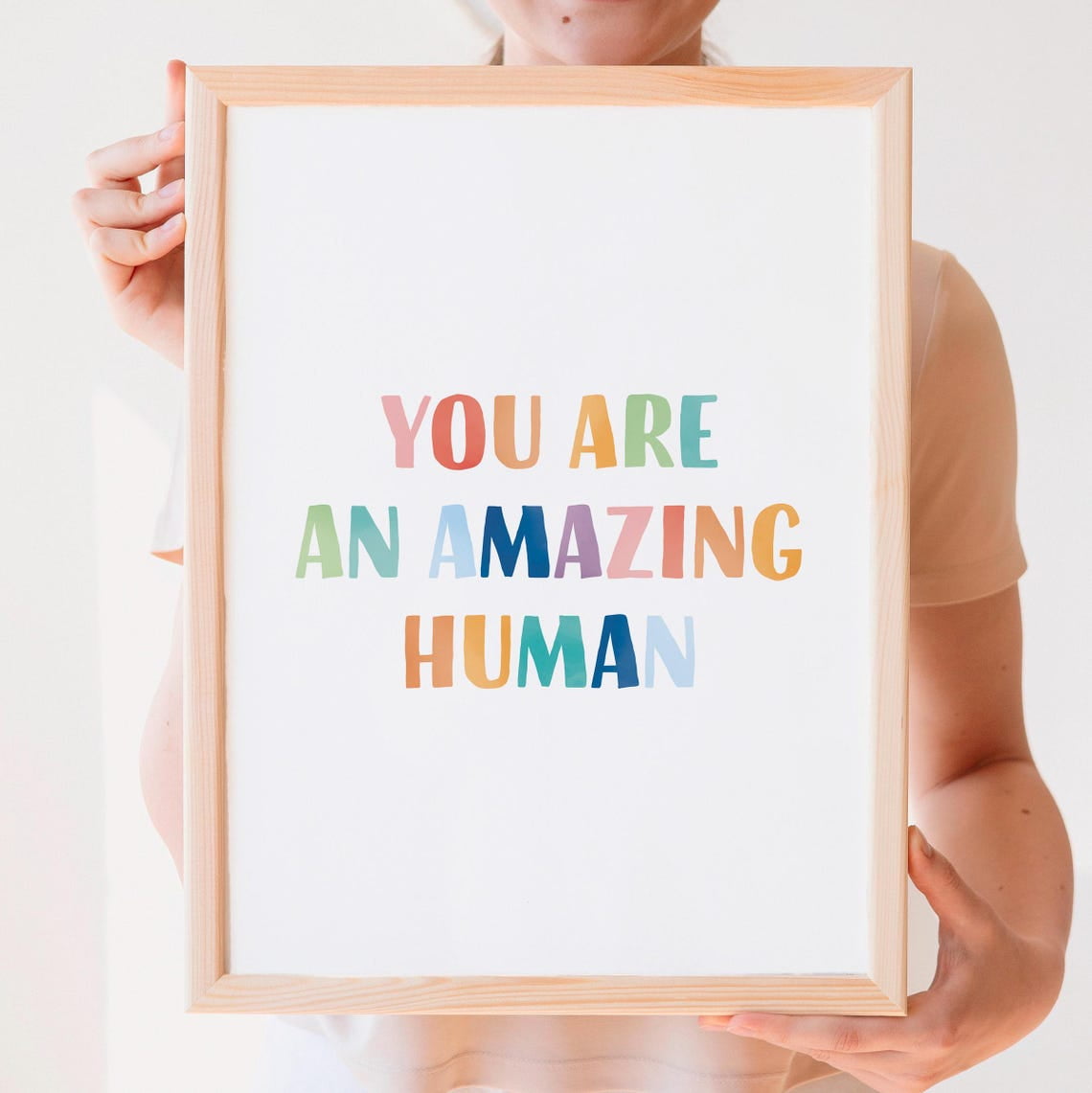 You Are An Amazing Human, Rainbow Calming Corner Poster, Therapy Office ...