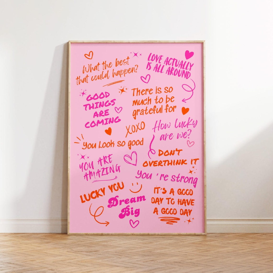 You Are Amazing Print, Pink Orange Daily Affirmation Wall Art, Dorm ...