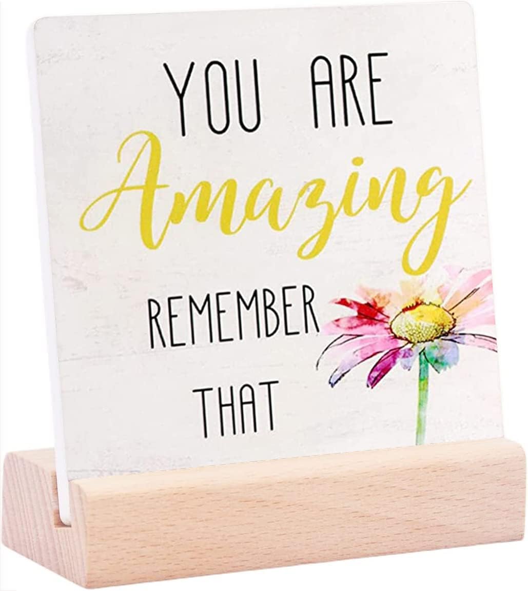 You are Amazing, Remember That Ceramic Table Plaque with Wooden Stand ...