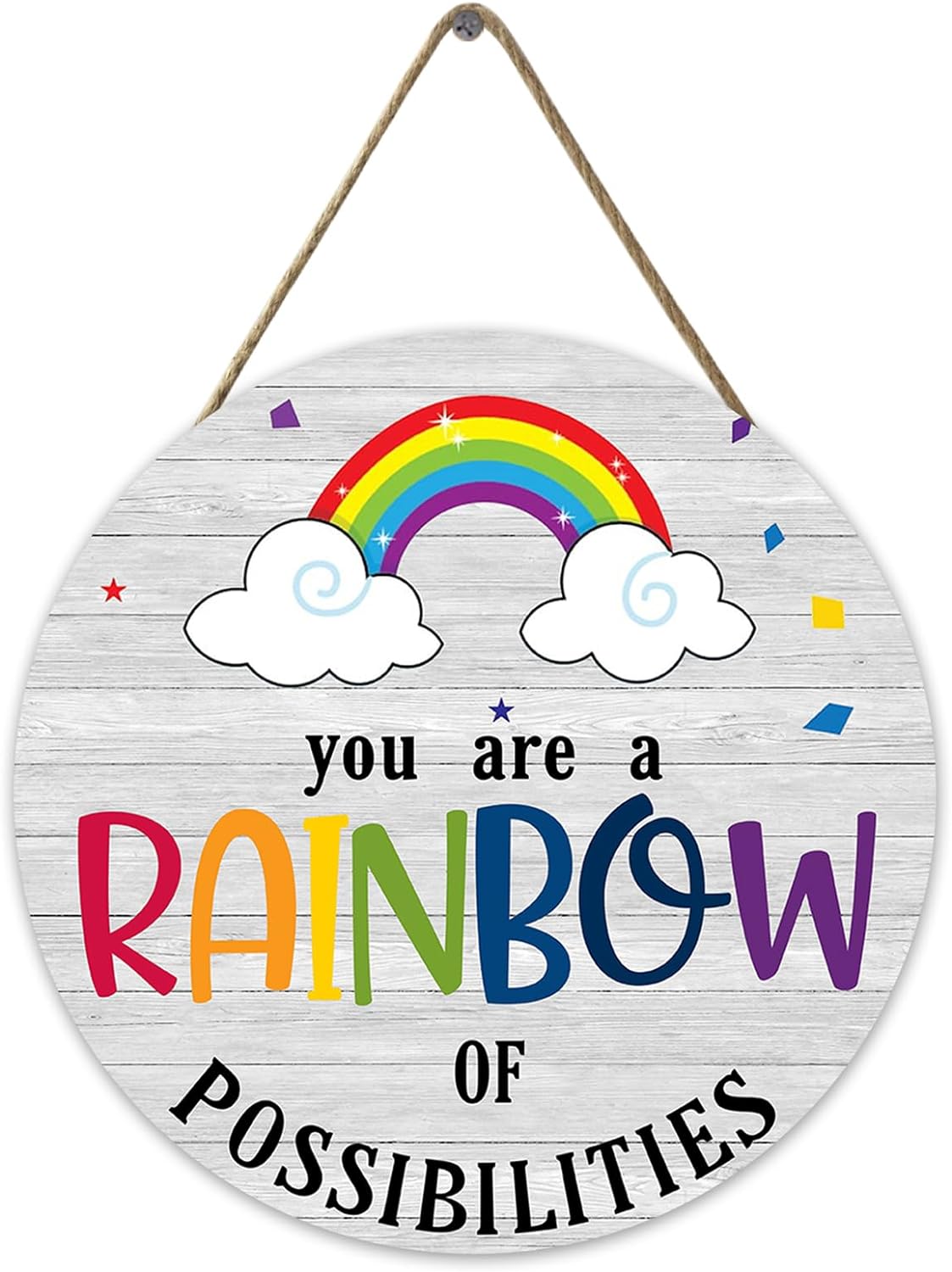 You Are A Rainbow Of Possibilities, Inspirational Door Hanging Sign ...