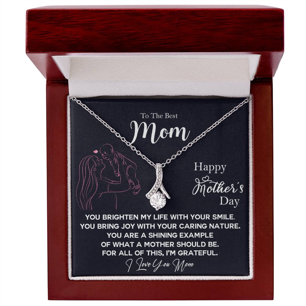 You Are A Shining Example - To Mom, Alluring Beauty Necklace, 14k White ...