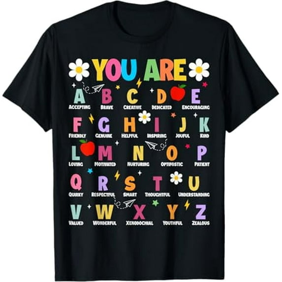 You Are Amazing Alphabet Inspired Positive Traits Graphic T Shirt for ...