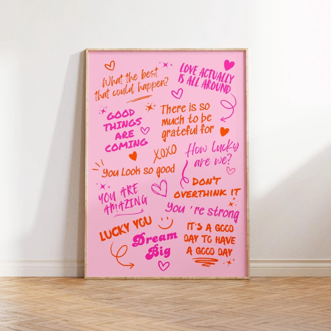 You Are Amazing Pink Orange Affirmation Wall Art, Unframed Paper Print ...