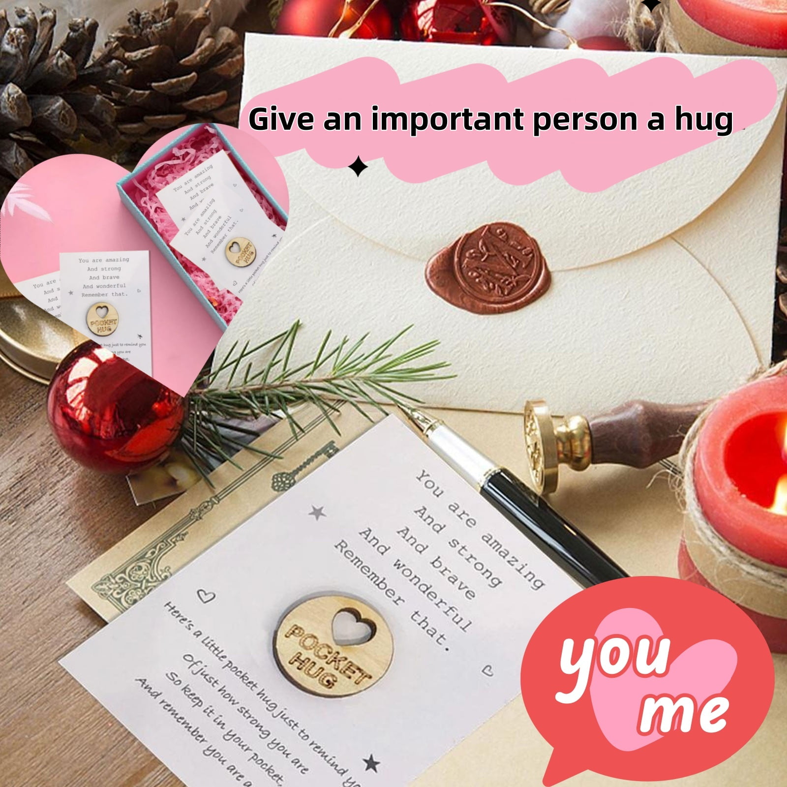 You Are Amazing Strong And Wonderful Pocket Hug Token & Greeting Card ...