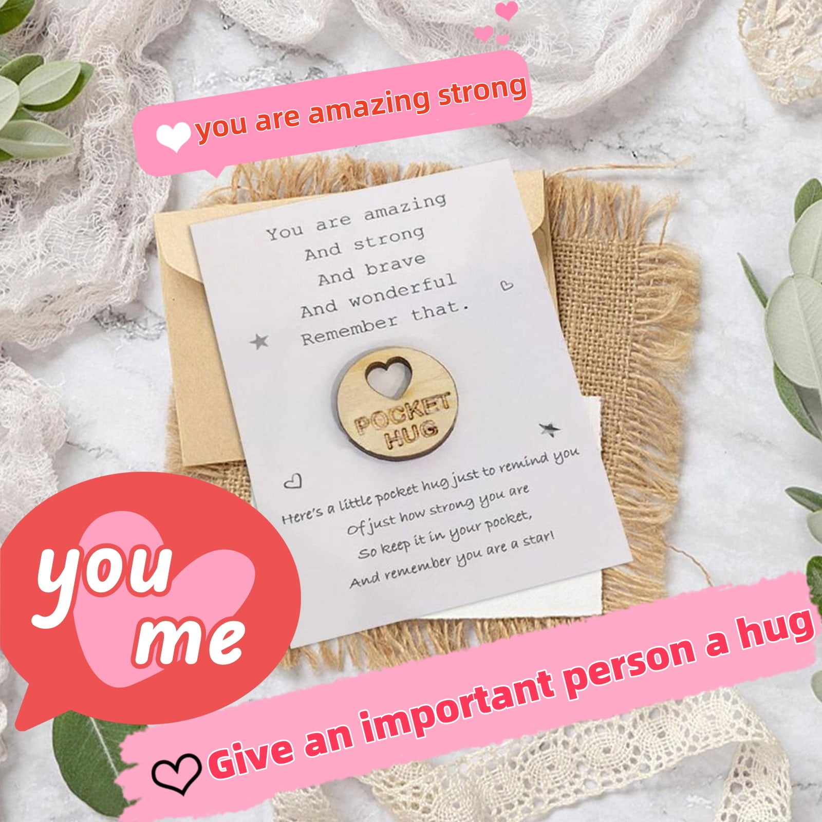 You Are Amazing Strong And Wonderful Pocket Hug Token & Greeting Card ...