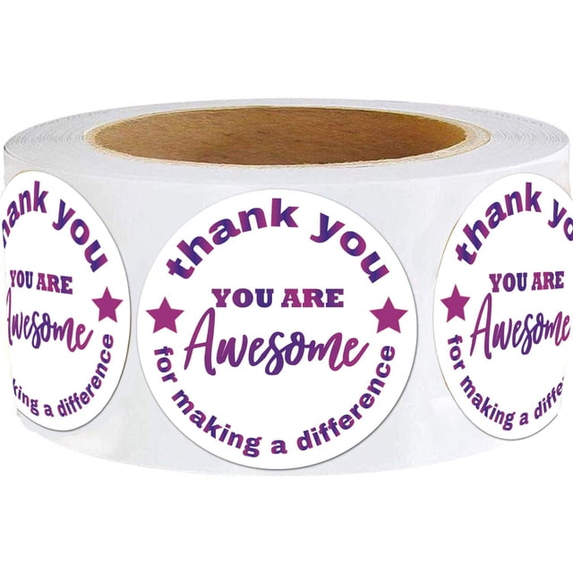 You Are Awesome Stickers 2 inch Thank You for Making a Difference Label ...