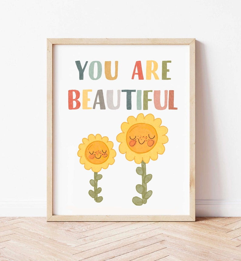 You Are Beautiful Poster Playroom Growth Mindset Classroom Kids ...