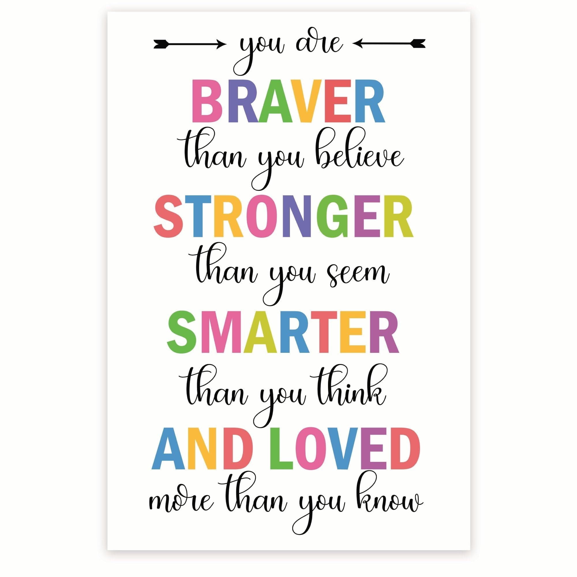 You Are Braver Than You Believe - Inspiring Affirmations Wall-Art ...