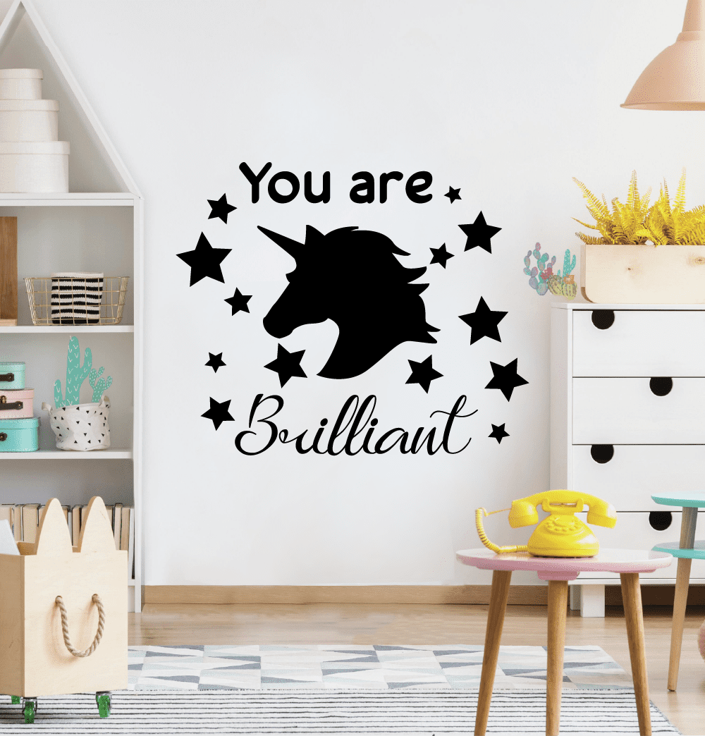 You Are Brilliant Unicorn Magical Unicorns Wall Sticker Art Decal for ...
