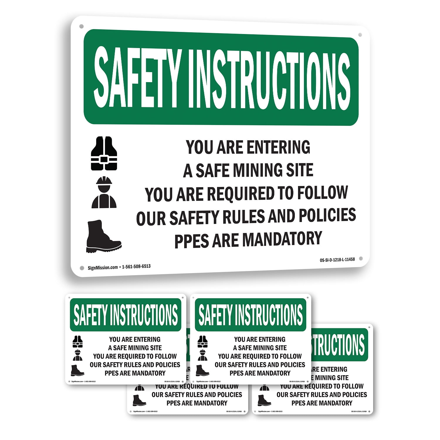 You Are Entering A Safe Mining With Symbol OSHA Safety Instructions ...