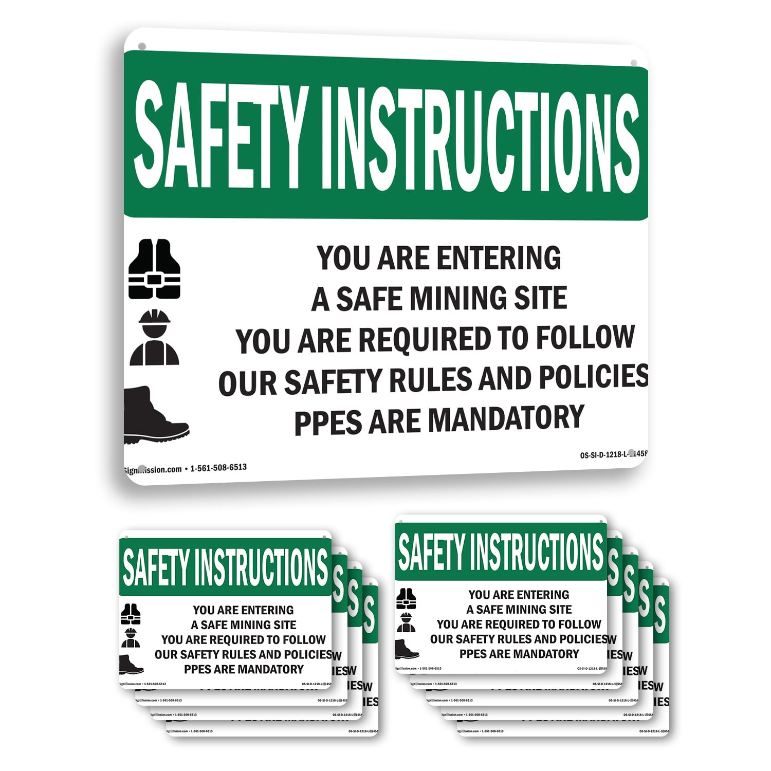 You Are Entering A Safe Mining With Symbol OSHA Safety Instructions ...