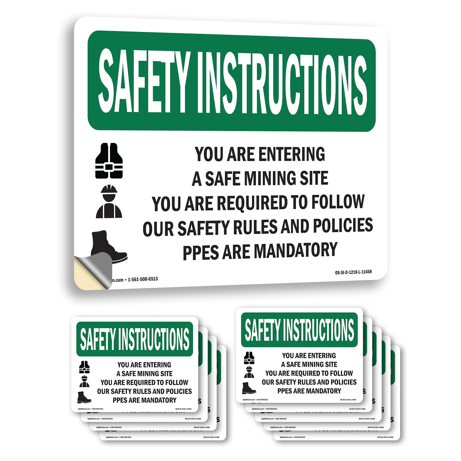 You Are Entering A Safe Mining With Symbol OSHA Safety Instructions ...