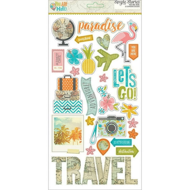 You Are Here! Chipboard Stickers 6 Inch X 12 Inch- - Walmart.com