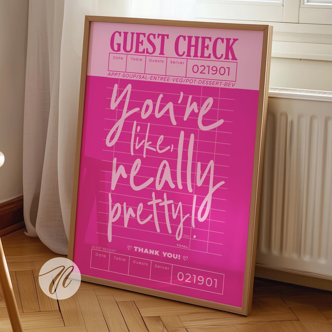 You Are Like Really Pretty Guest Check Wall Art Decor, Unframed Paper ...