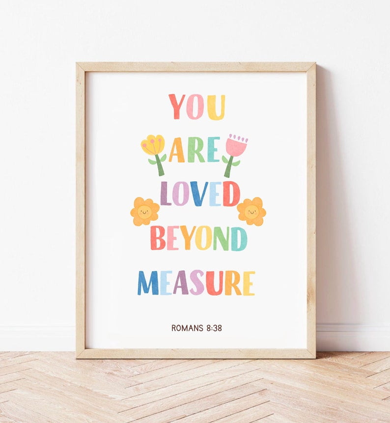You Are Loved Beyond Measure Poster Christian Nursery Bible Verse ...