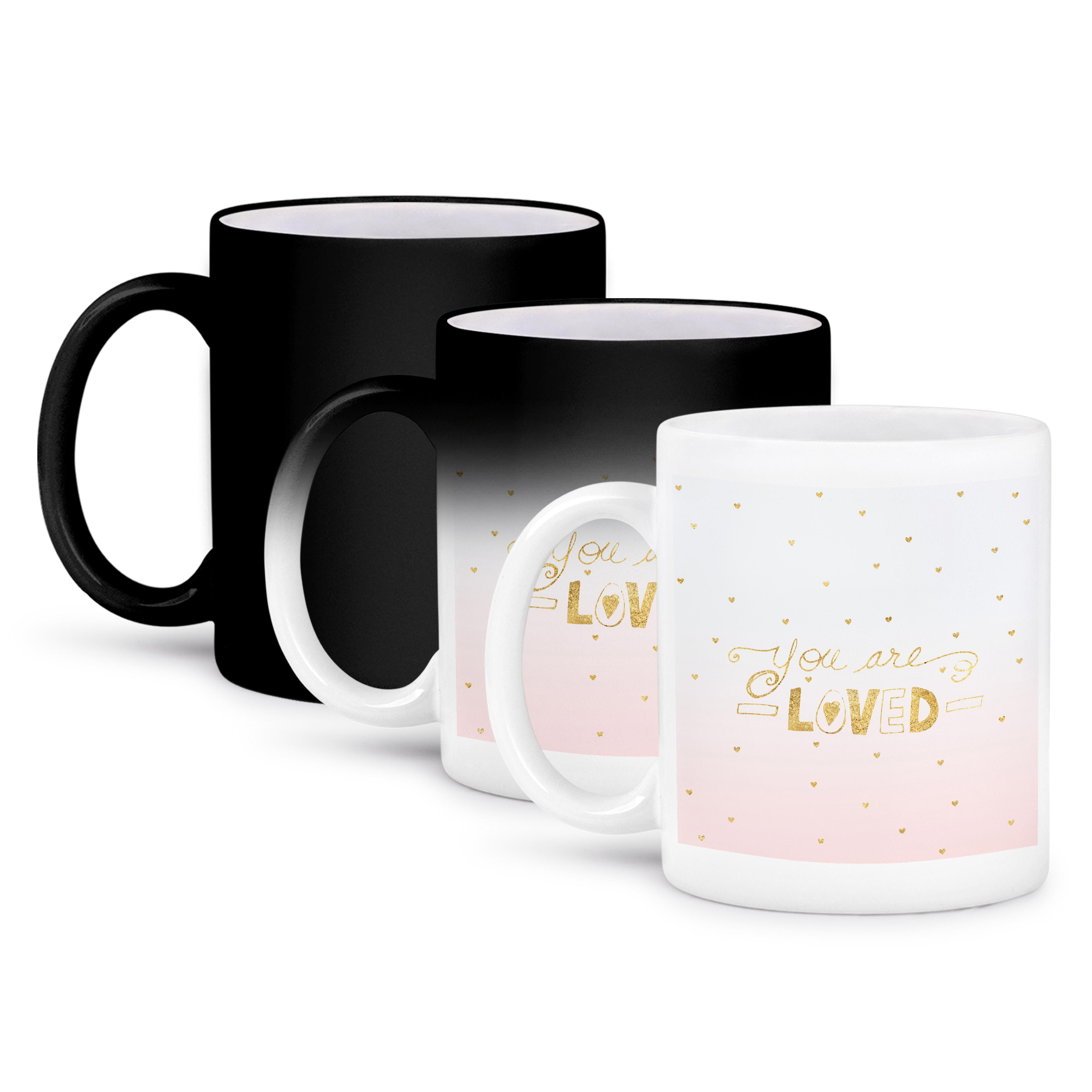 3dRose, You Are Loved Gold Hearts Blush Pink Ombre, 11oz Magic ...