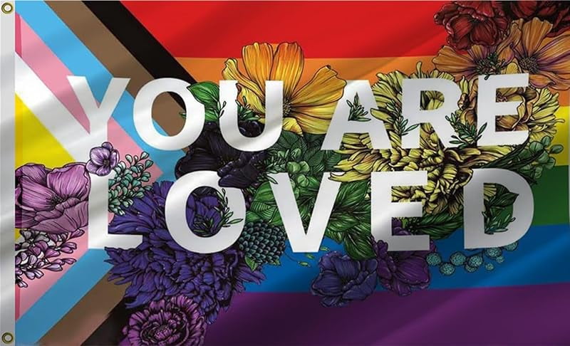 You Are Loved Pride Flag 3x5FT,Rainbow Transgender Lesbian LGBT Flags with 2 Brass Grommets ...