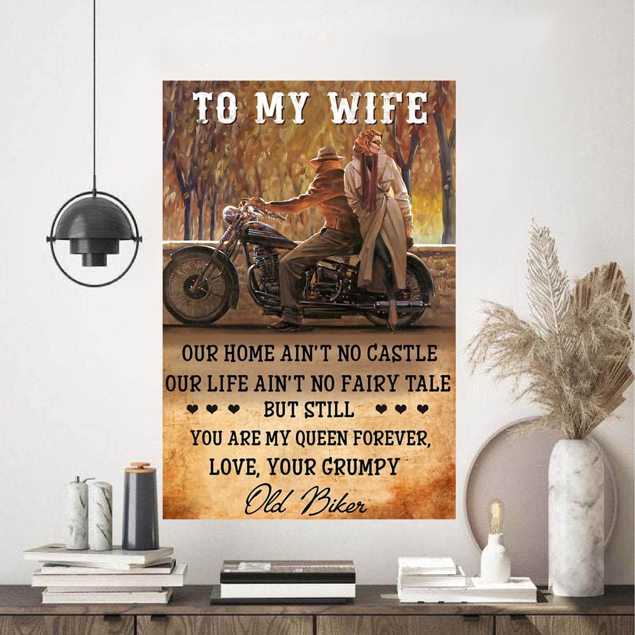 You Are My Queen Forever Love Your Grumpy Old Biker Poster 11 x 17 Inch ...
