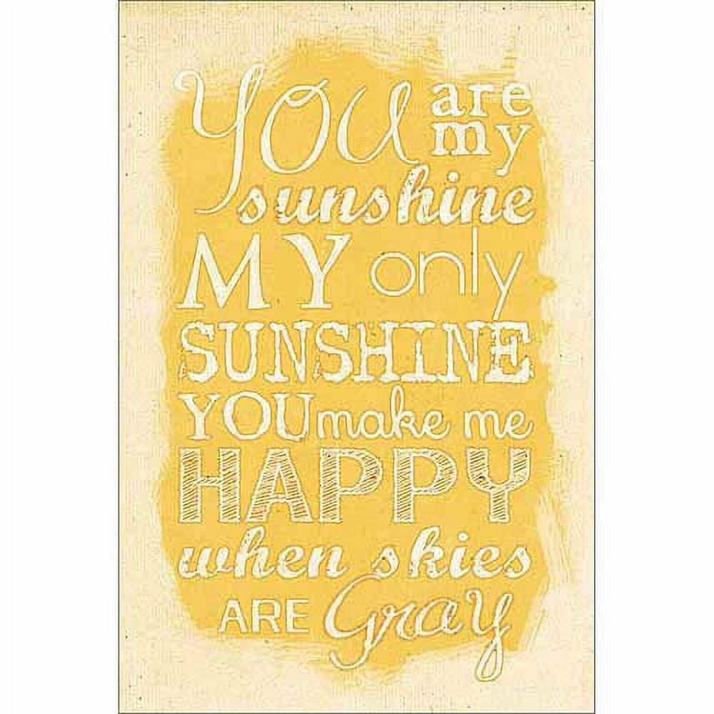 Free Shipping! EAZL You Are My Sunshine Yellow White Canvas Wall Art ...