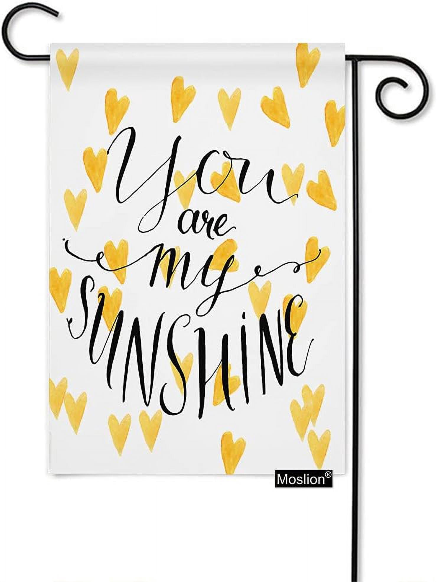 You Are My Sunshine Garden Flag Vertical Double Sided Yellow Heart Love ...