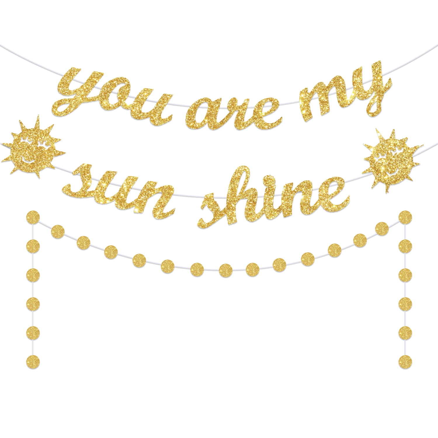 You Are My Sunshine Decor, Gold Banner, Sunshine Theme Party, Baby ...